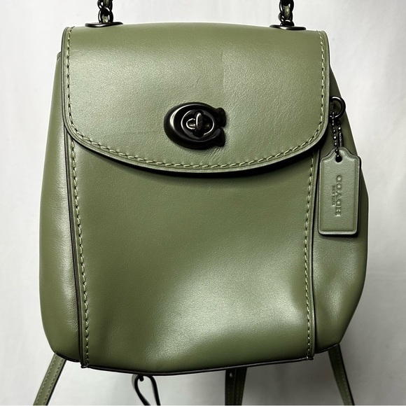 Coach | Bags | Coach Parker Convertible Mini Backpack 6 Green Leather ...